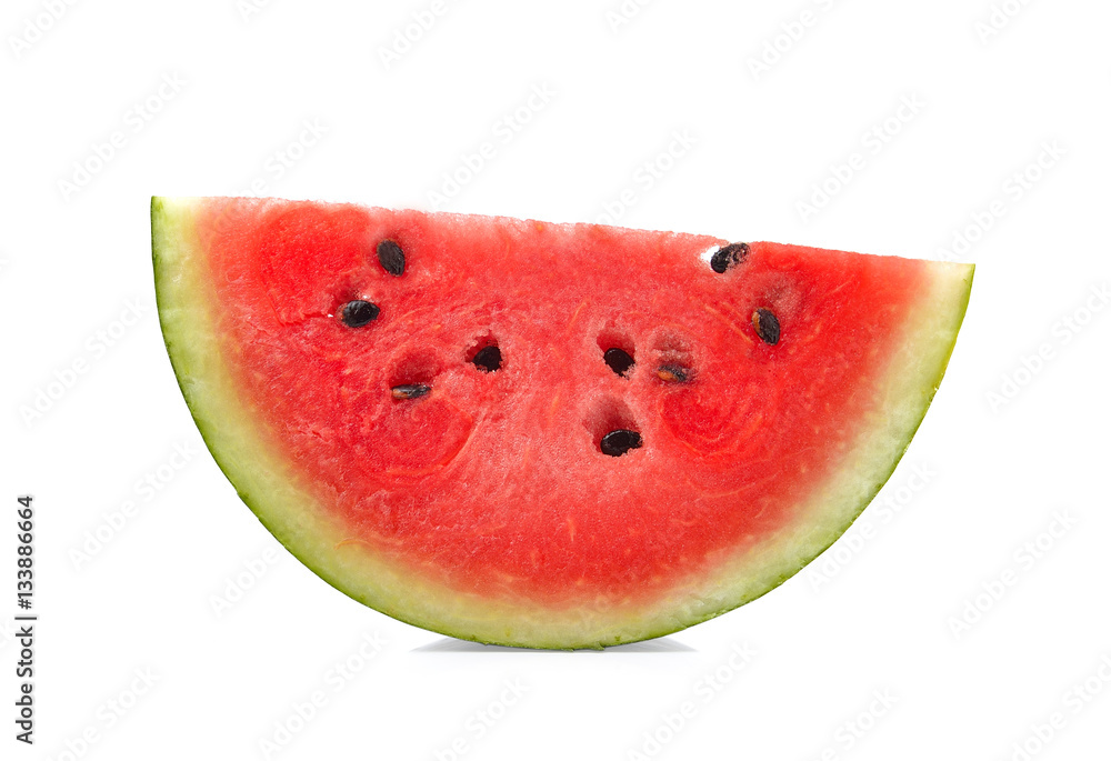 half of watermelon isolated on white Stock Photo | Adobe Stock