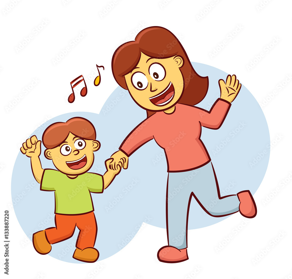 Mom And Son Dancing Clip Art