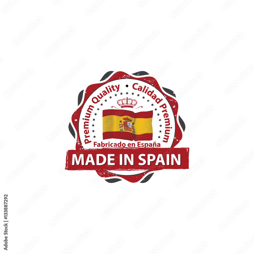 Made in Spain, Premium Quality (Text in Spanish language: Fabricado en ...