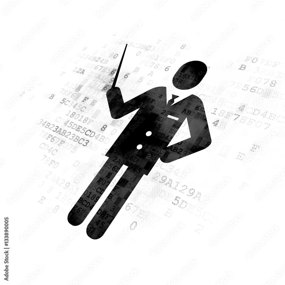 Learning concept: Teacher on Digital background Stock Illustration ...