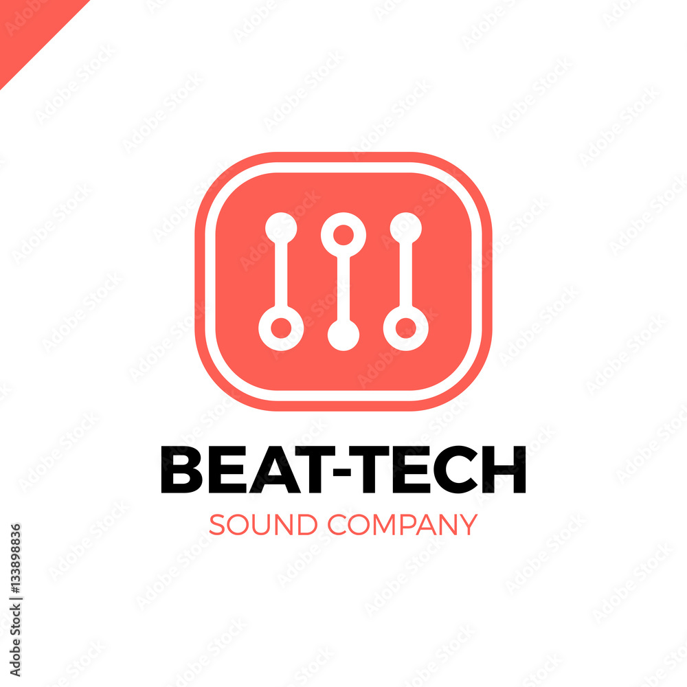 Abstract beat tech equalizer music logo box design in vector. Stock ...