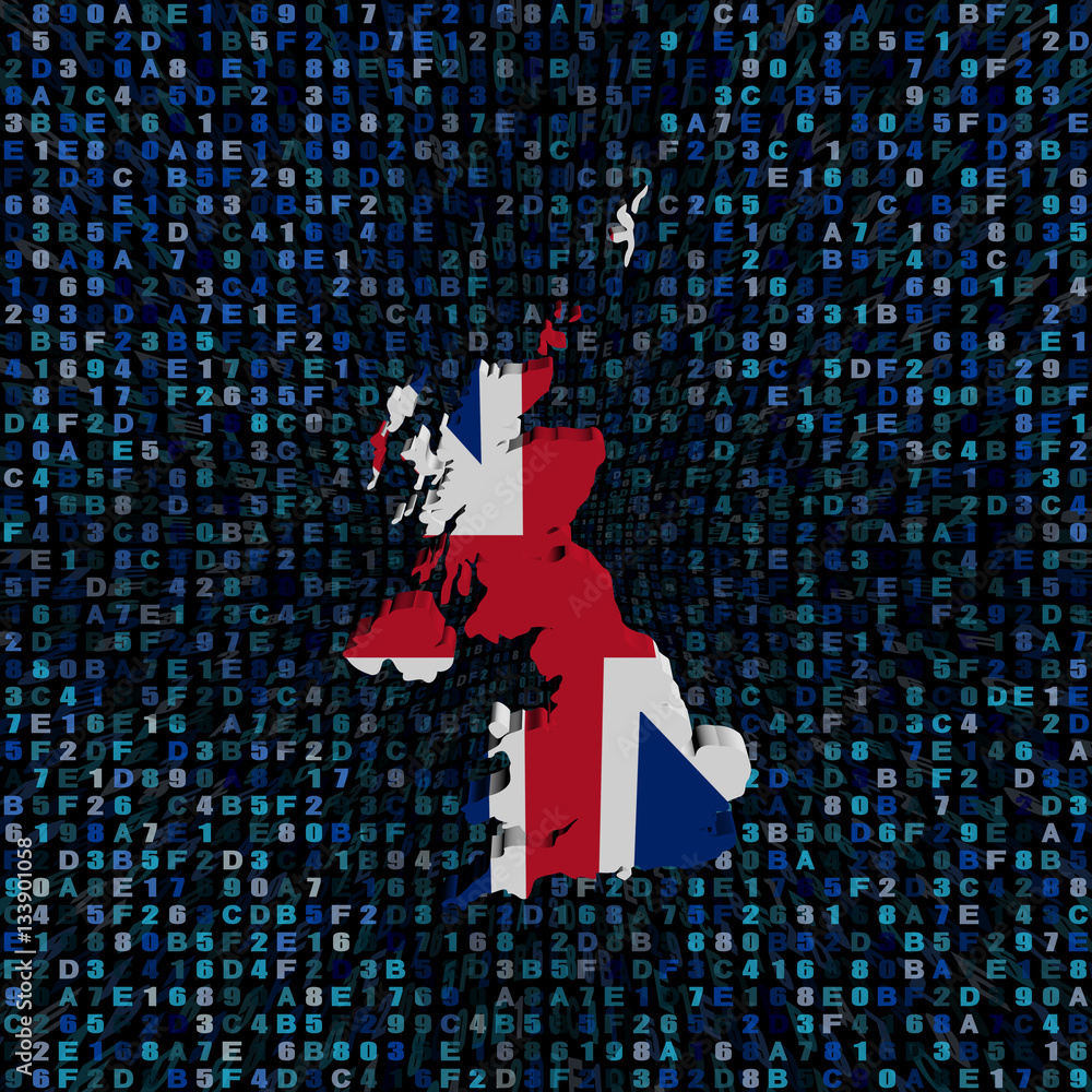 UK map flag on hex code illustration Stock Illustration | Adobe Stock