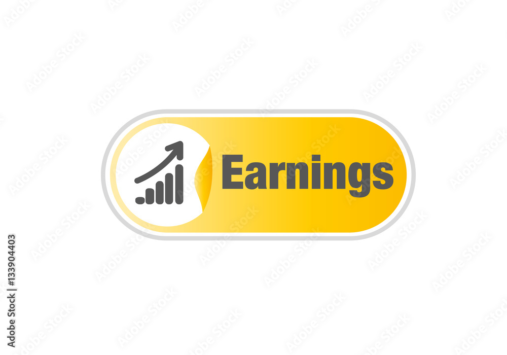 Earnings, sign, increased, yellow Stock Vector | Adobe Stock