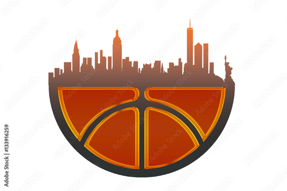 logo New York city basketball Stock Illustration | Adobe Stock
