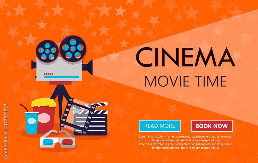 Vetor de Movie cinema premiere poster design. Vector template banner ...