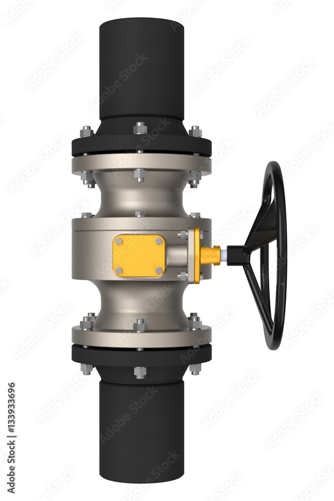 3D model of a steel valves - Industrial pipeline stopcock (ASME) Stock ...