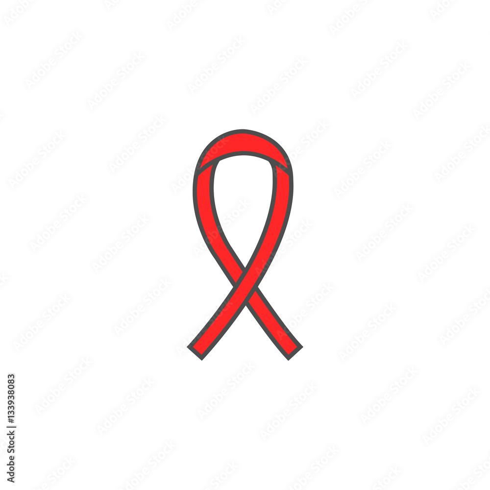 AIDS & HIV ribbon solid icon, cancer ribbon, vector graphics, a ...