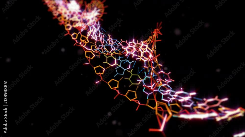 Vidéo Stock 3D Background With Rotating Dna String 4K. ultra HD. Alpha ...