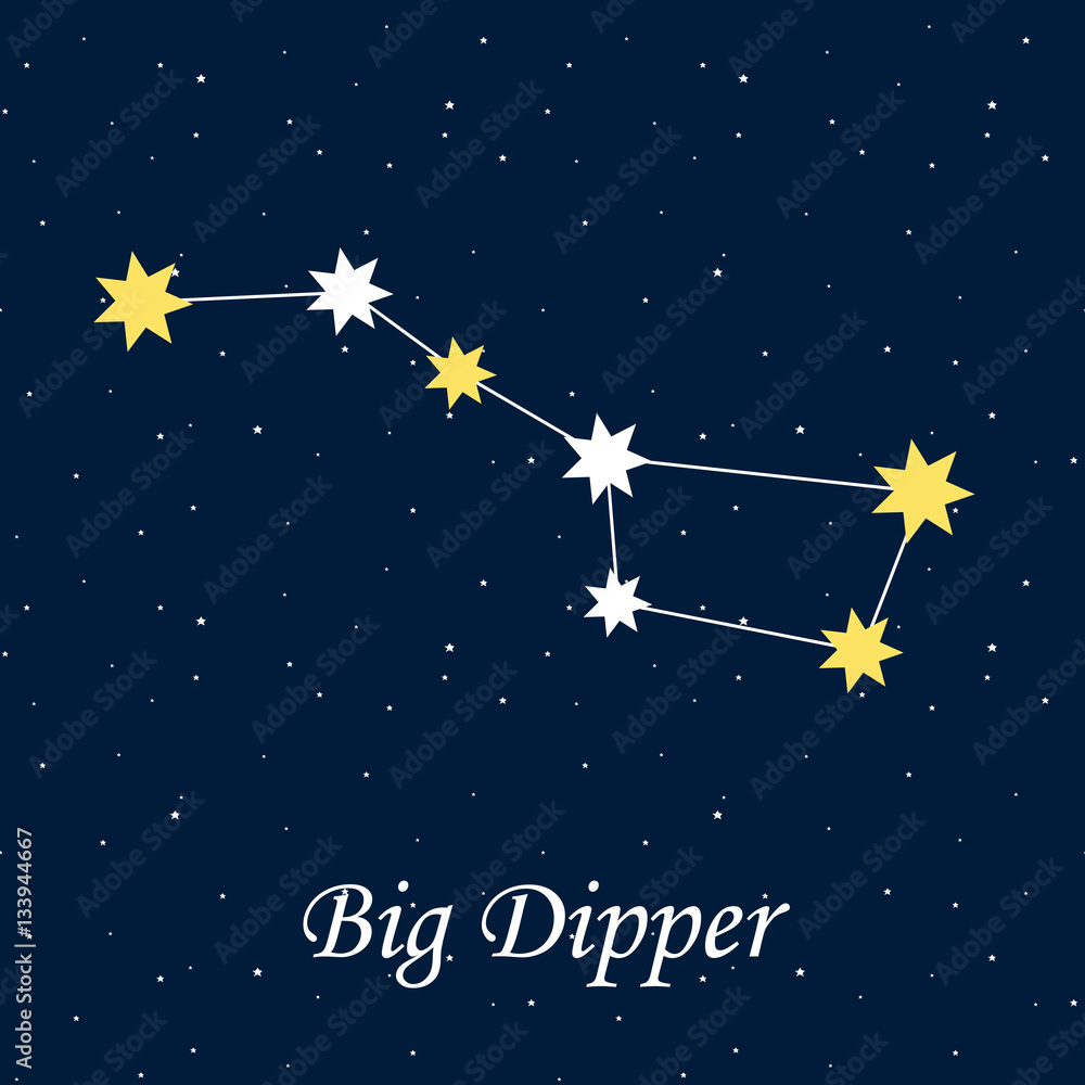 big dipper constellation astrology stars night illustration vect Stock ...