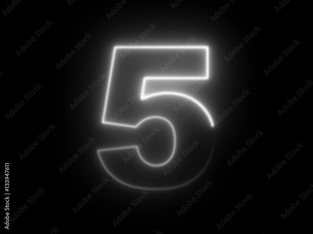 Number 5 five - animated light outline on black background Stock Video ...