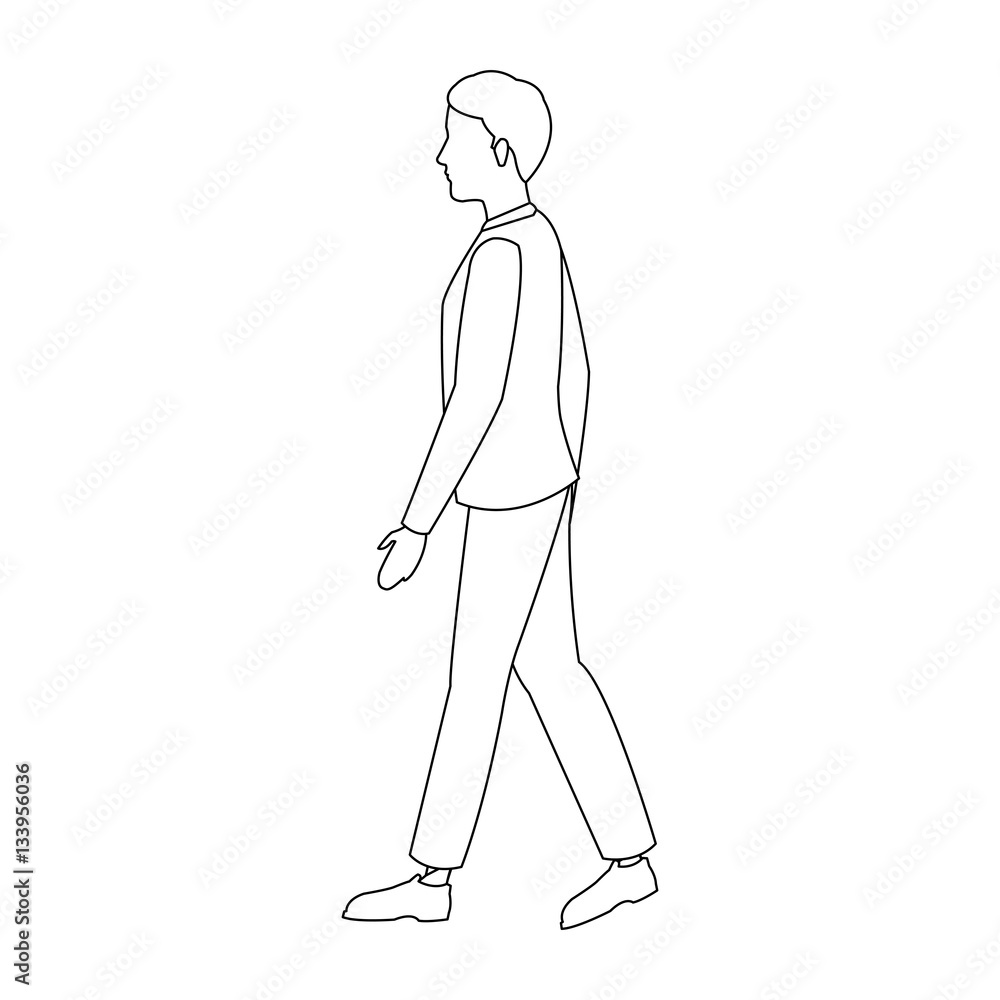 man walking cartoon icon over white background. vector illustration ...