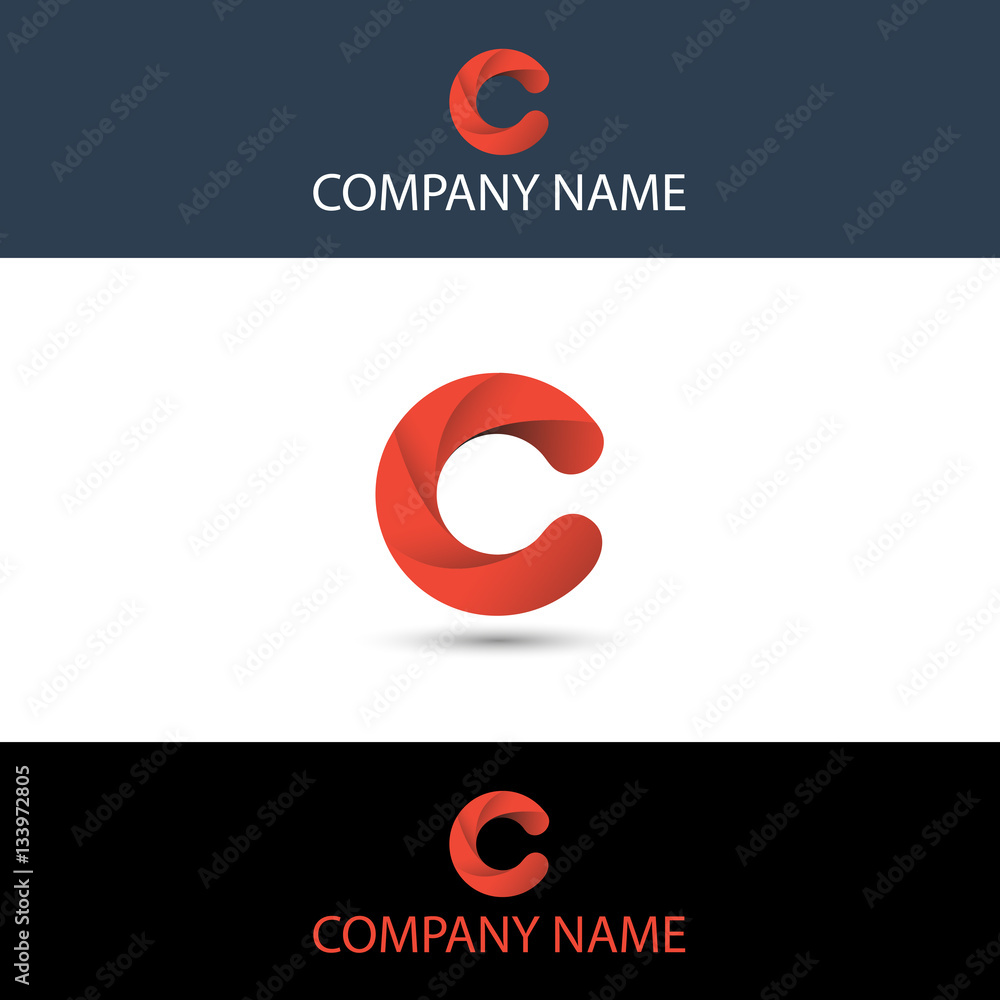 Simple Red Letter C Logo, Vector, Illustration Stock Vector | Adobe Stock