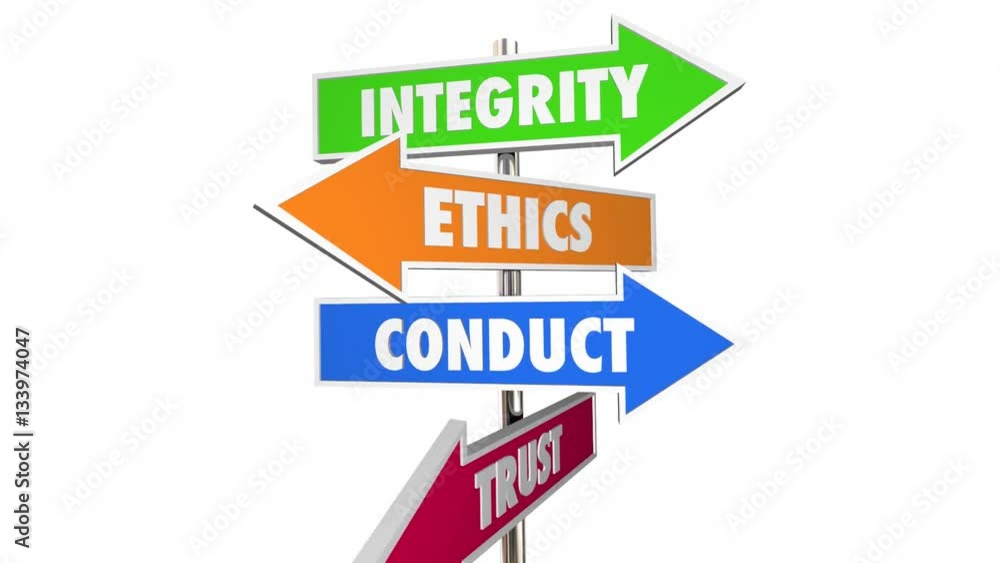 Integrity Arrow Signs Honesty Conduct Trust 3d Animation Stock Video ...