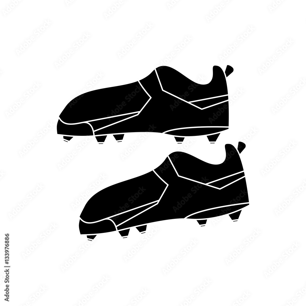 silhouette american football boot shoes spiked vector illustration eps ...