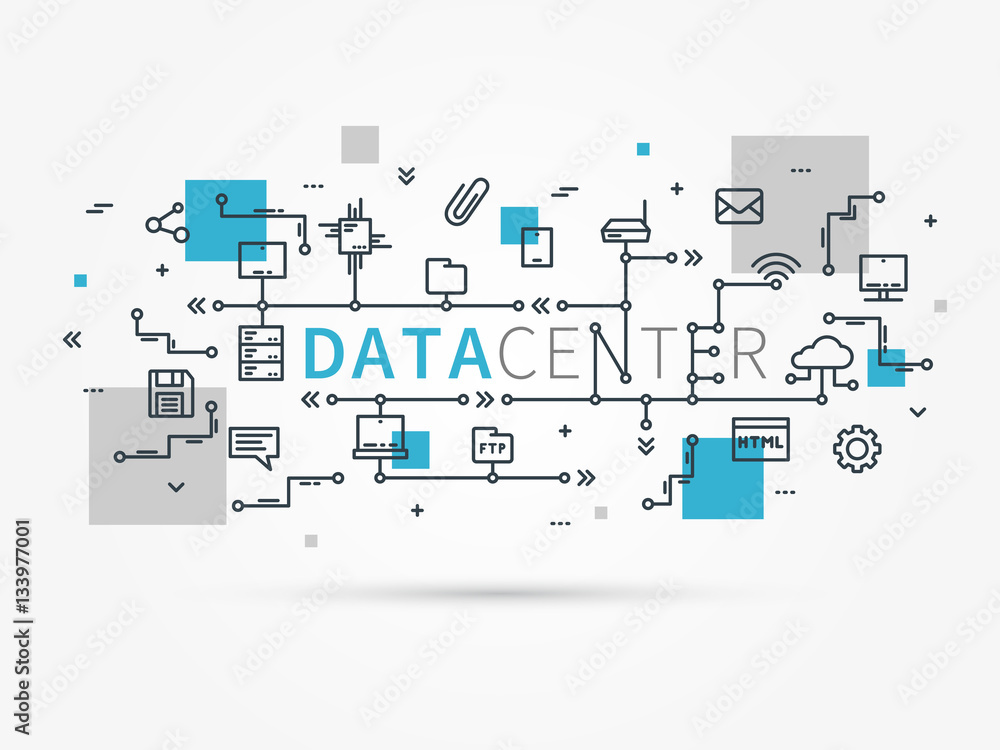 Hosting infrastructure connecting with server system. Analysis ...