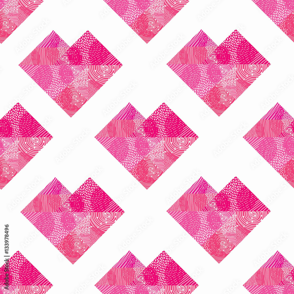 Tangram hearts. Vector seamless patternSeamless pattern can be used for ...