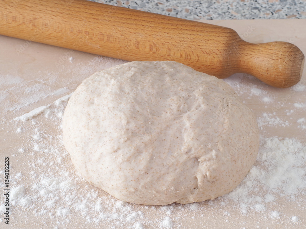 Cooking process. Preparing fresh dough for cakes, pastries, buns or ...