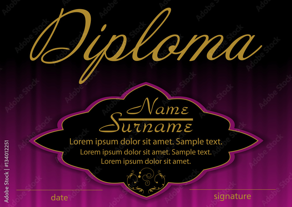Diploma or certificate template. Elegant background. Vector Stock ...
