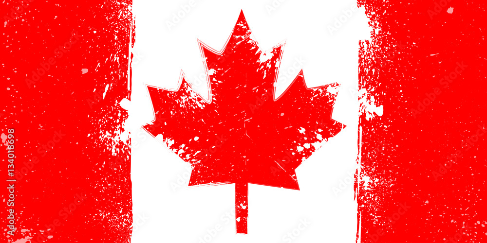 Grunge flag of Canada with splash and spots Stock Vector | Adobe Stock