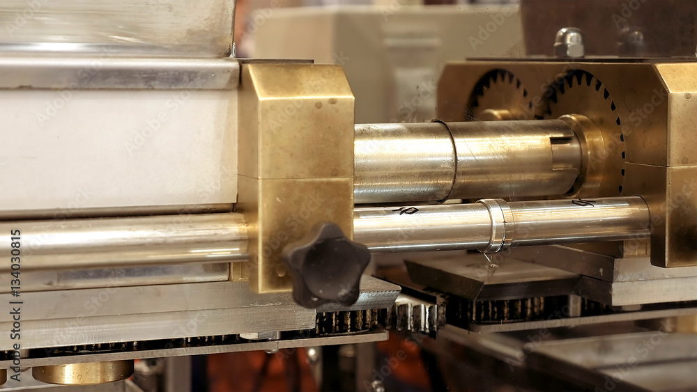 Mechanical machine equipment with rotating gear and moving parts ...