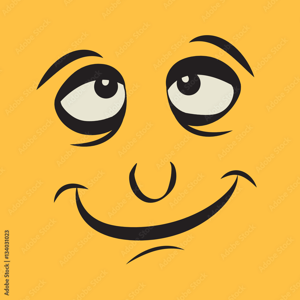 Cartoon funny face expression Stock Vector | Adobe Stock