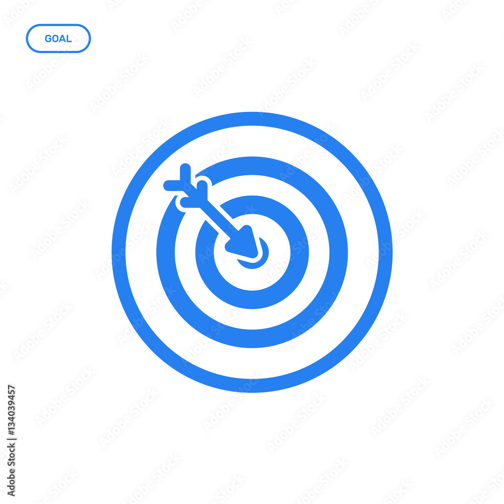Vector illustration of flat line target goal icon. Graphic design ...