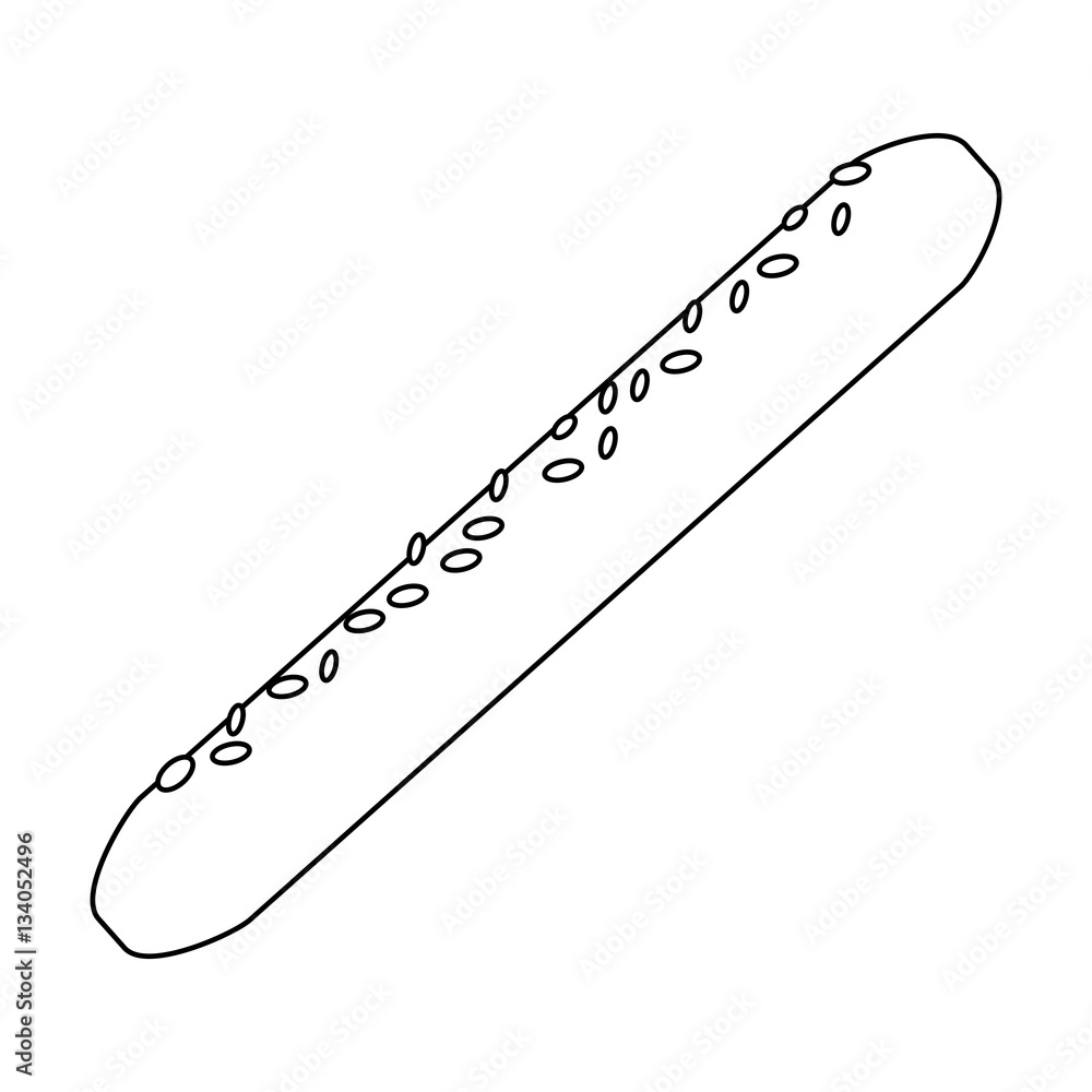 bread stick icon over white background. bakery products concept. vector ...