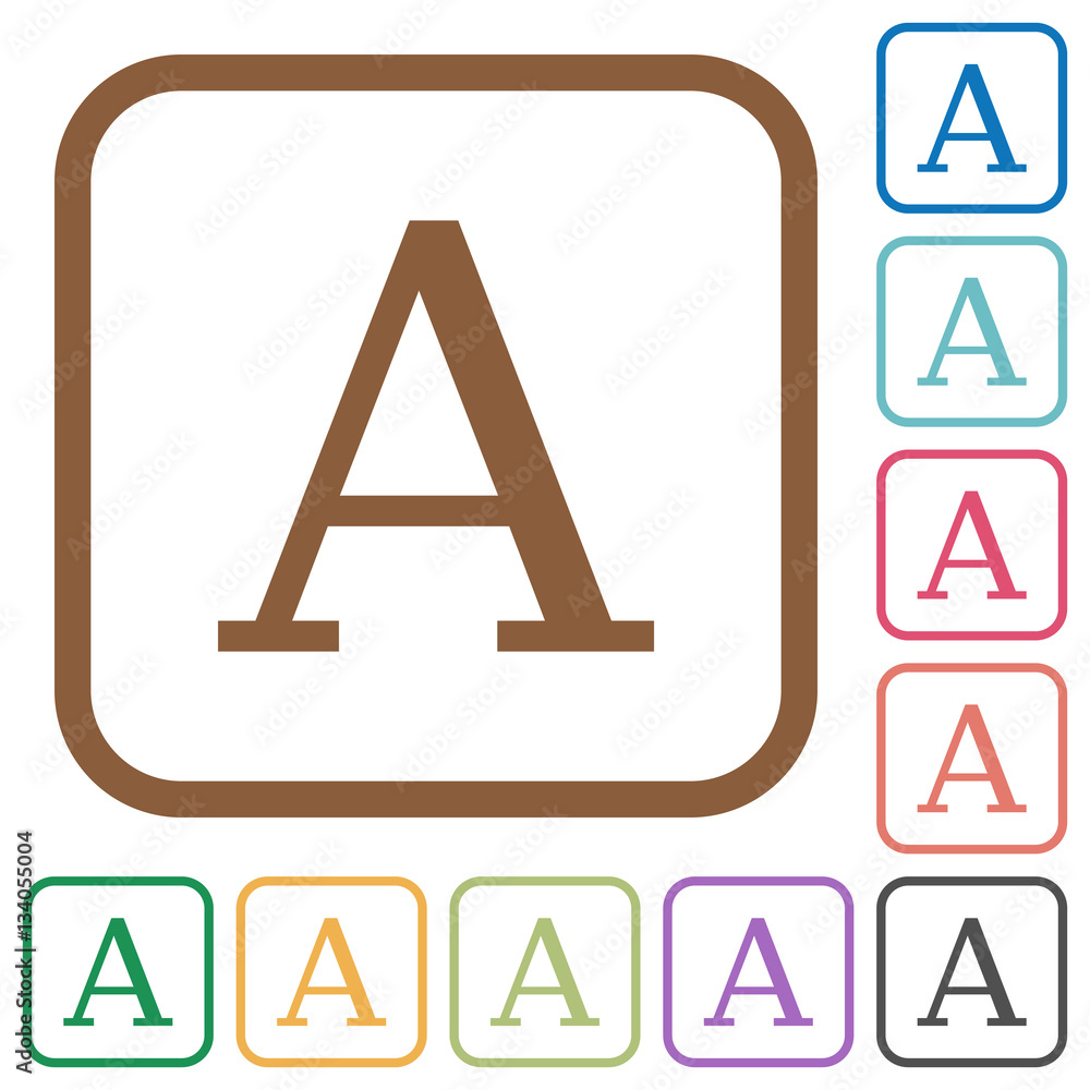 Character font simple icons Stock Vector | Adobe Stock