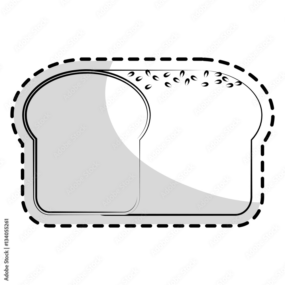 bread icon over white background. bakery products design. vector ...