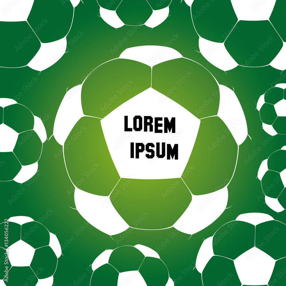 Green background with soccer balls, Vector illustration Stock Vector ...