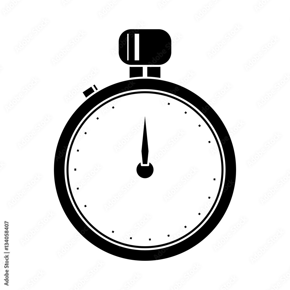 silhouette stopwatch chronometer sport equipment vector illustration ...