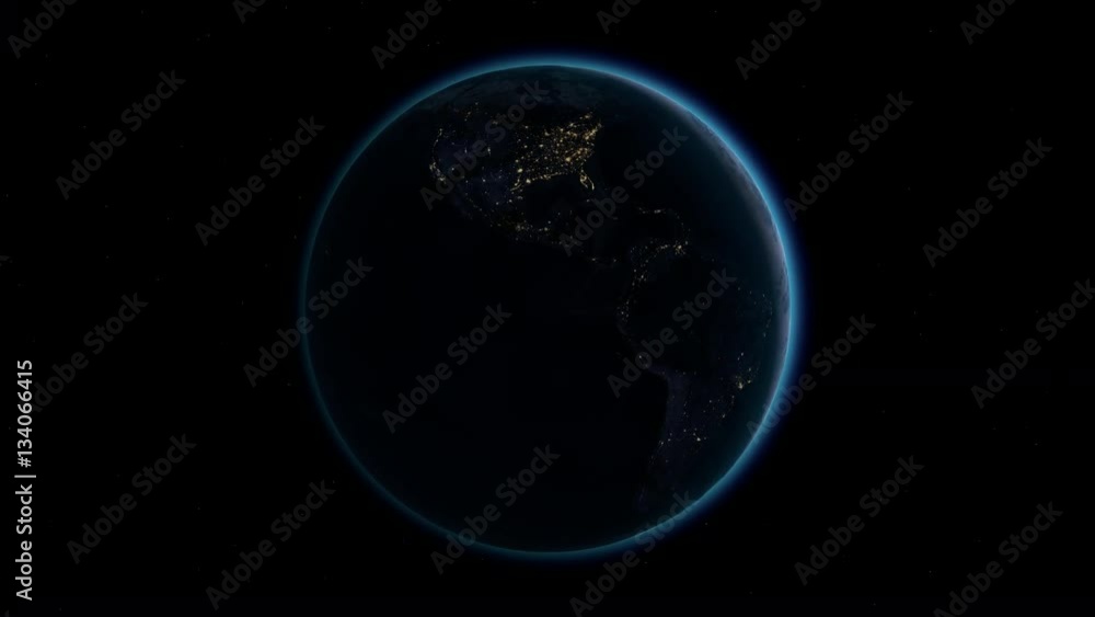 Planet Earth rotates, zoom to Africa 4K Ultra HD. World in the space ...