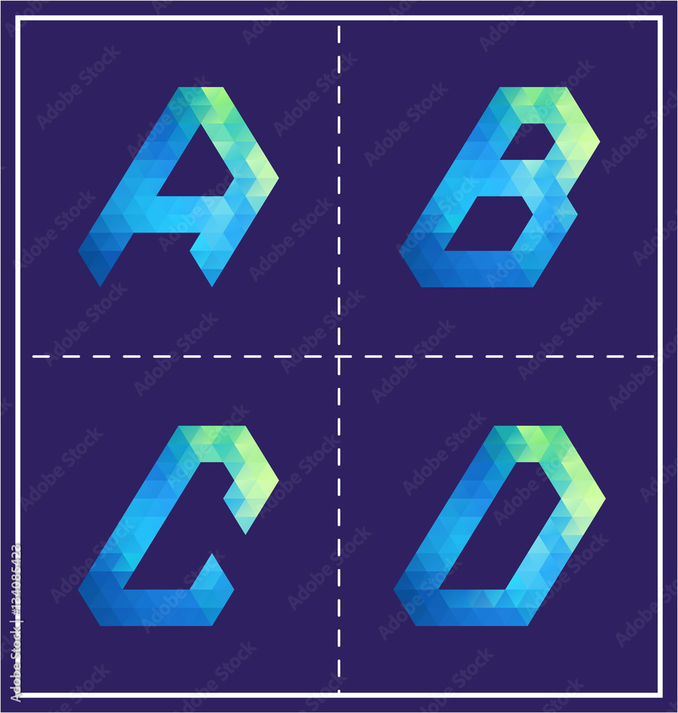 colorful polygonal font for various use Stock Vector | Adobe Stock