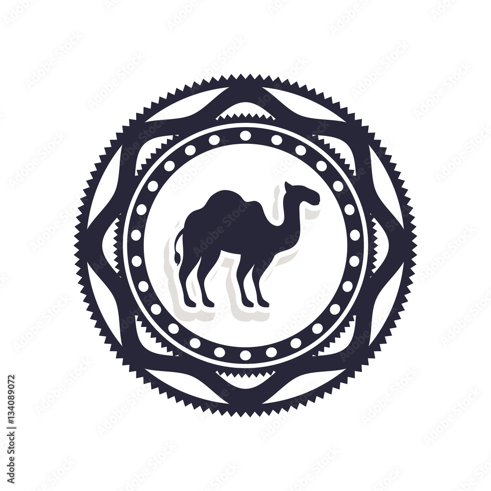 silhouette border with camel icon vector illustration Stock Vector ...