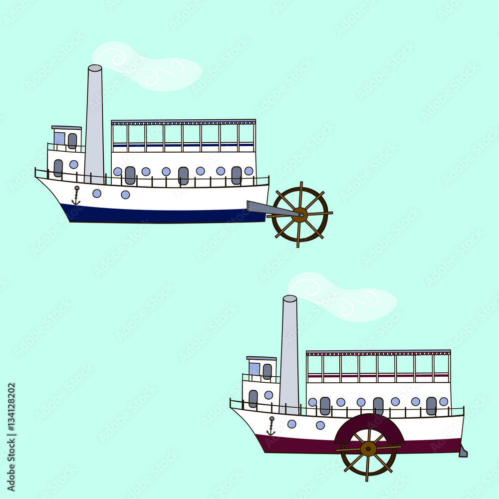 Cartoon steamer Stock Vector | Adobe Stock