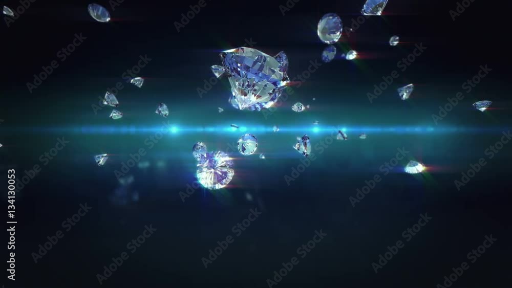 Vidéo Stock Falling diamonds. Glamour falling diamonds in animation 3D ...