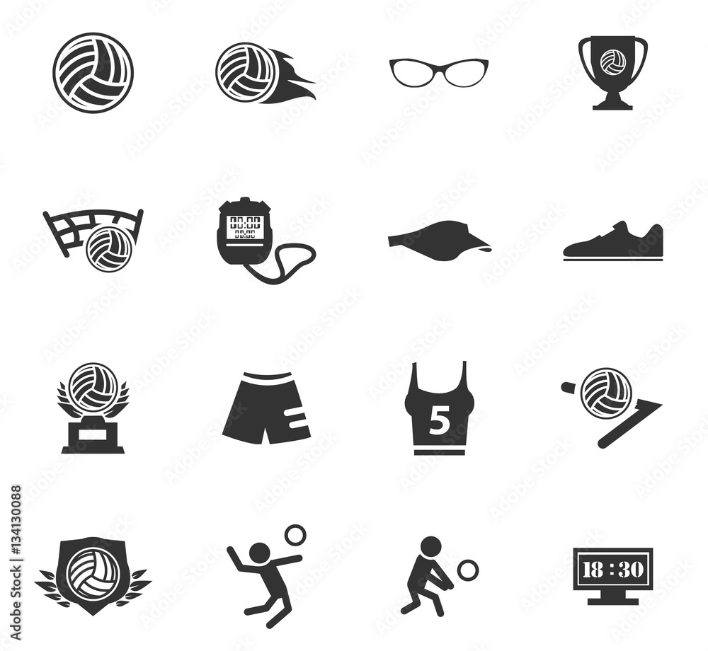 volleyball icon set Stock Vector | Adobe Stock