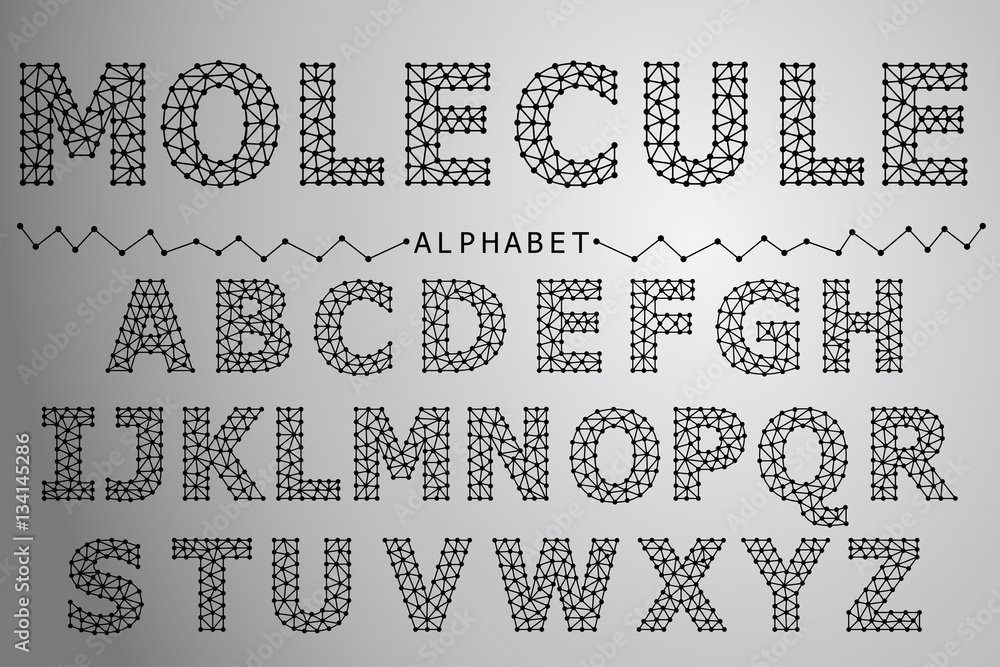 English alphabet with all letters in the style of medicine using the ...