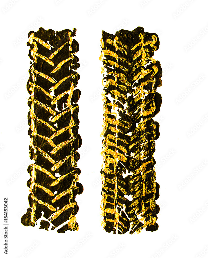 Black gold tire tracks Stock Photo | Adobe Stock