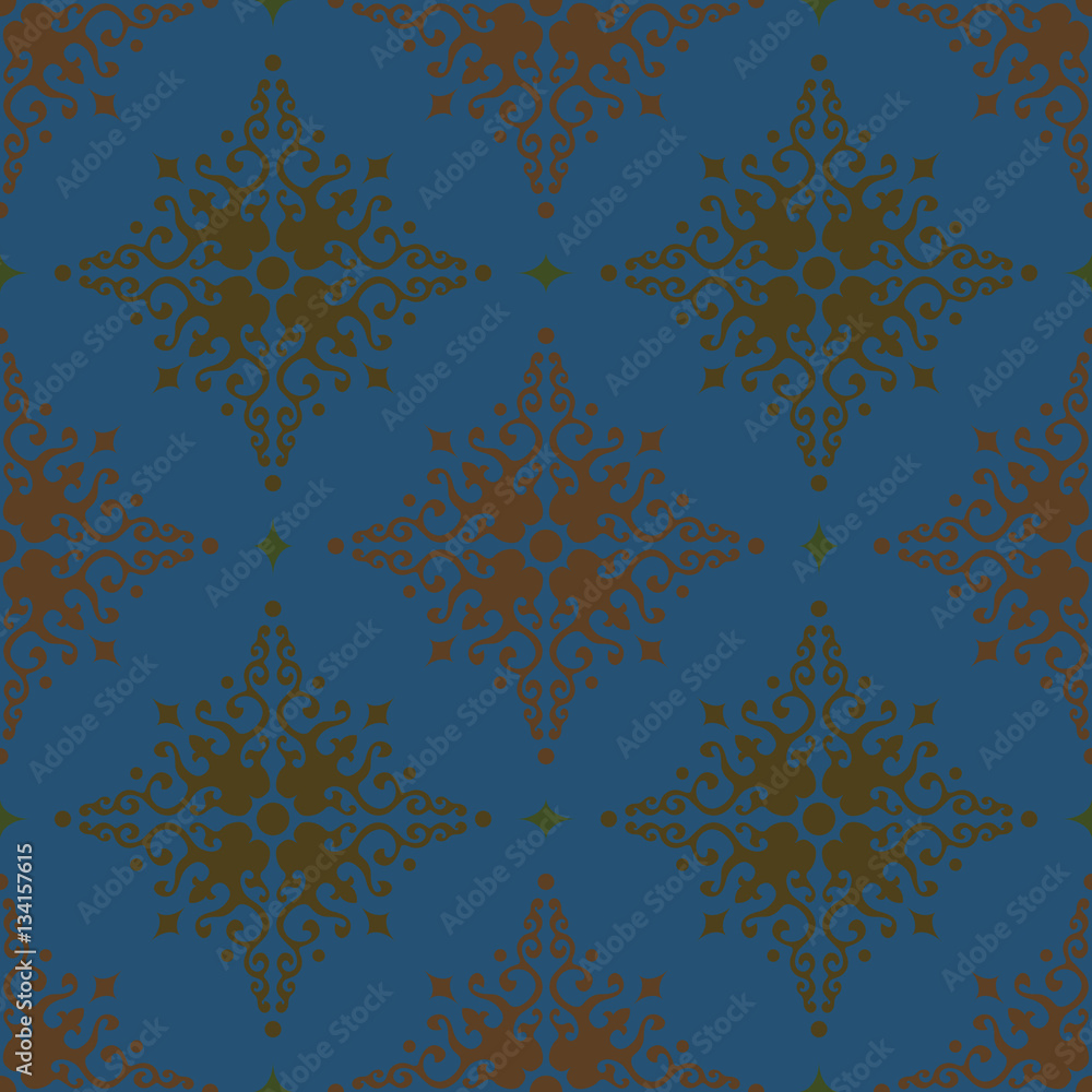 Seamless vintage, colored ornate pattern. Vector design on transparent ...