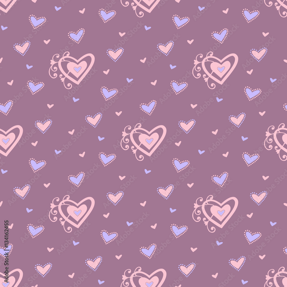 seamless heart pattern and background vector illustration Stock Vector ...