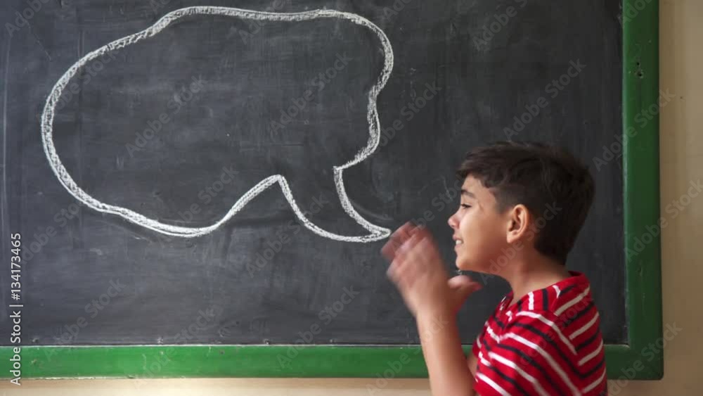 Concept on blackboard at school. Young people, student and pupil in ...