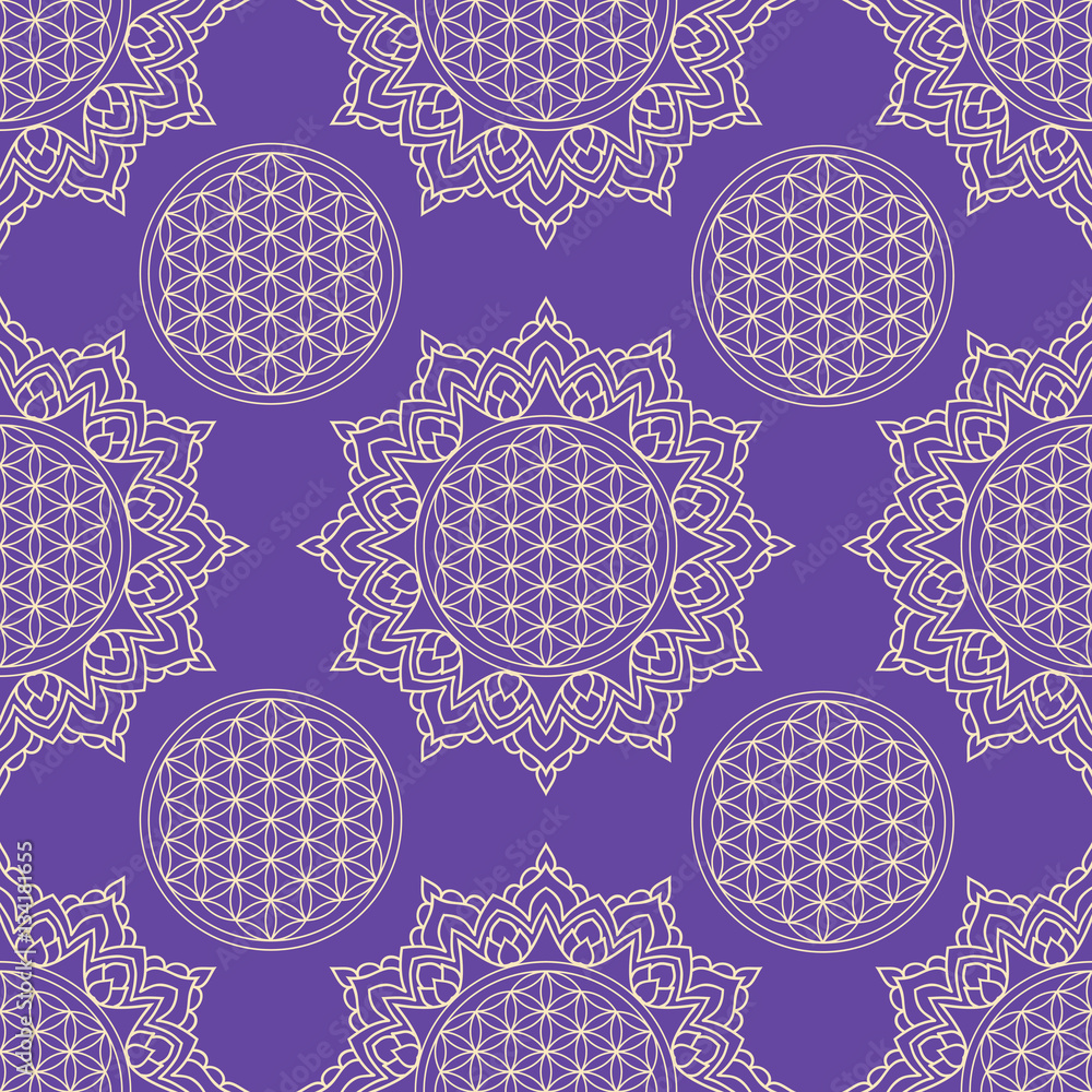 Flower Of Life Pattern Background