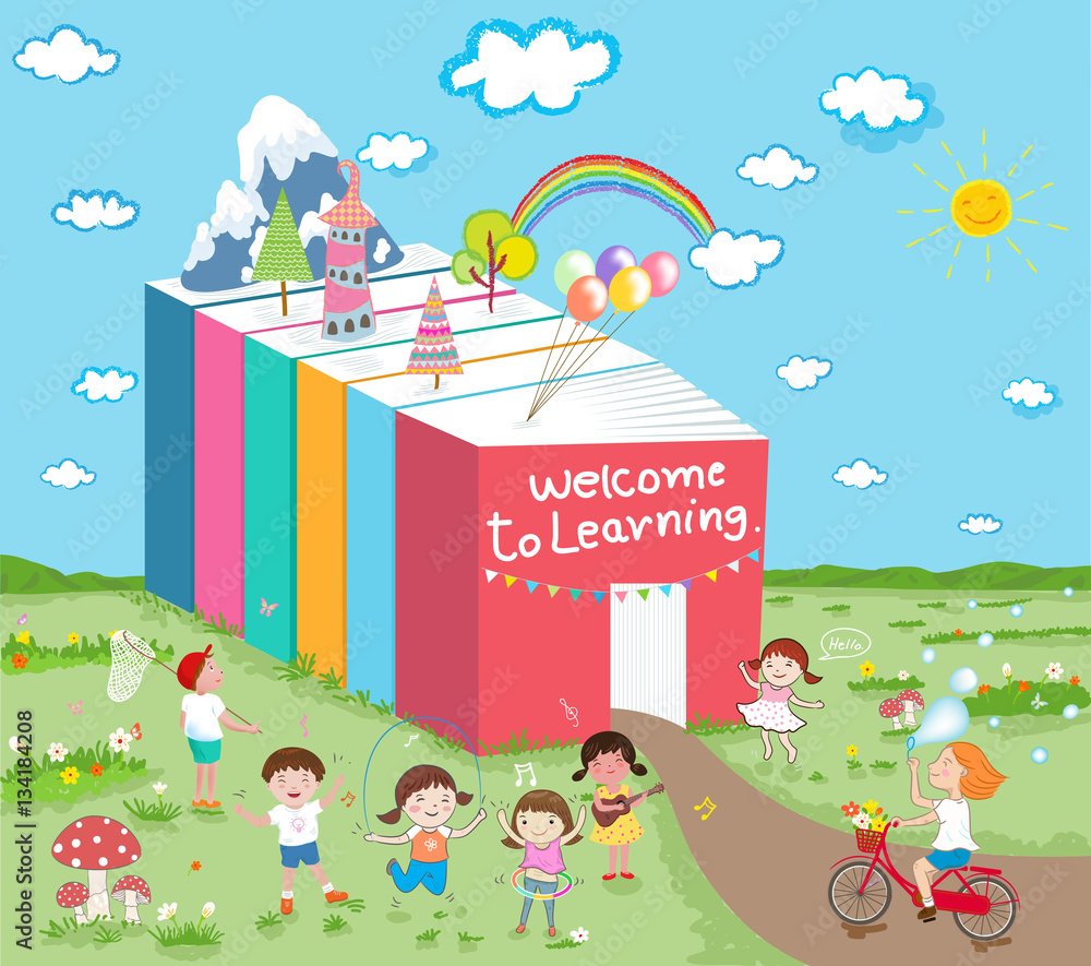 welcome to learning kids have fun Stock Vector | Adobe Stock