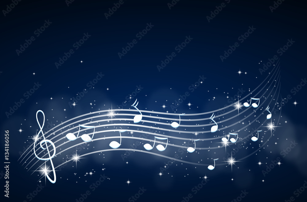 Music background with notes Stock Illustration | Adobe Stock