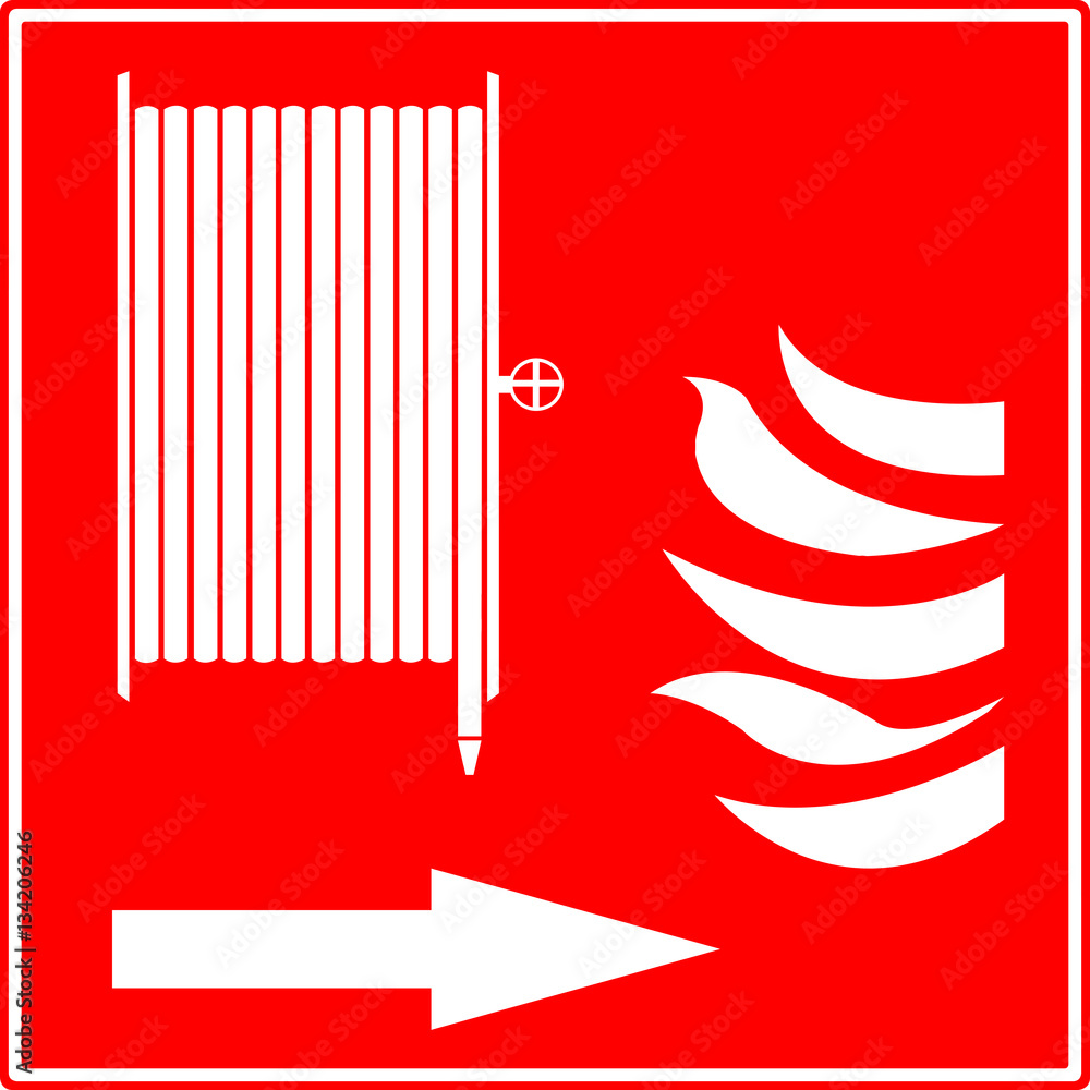 Panneau signalisation lance à incendie Stock Illustration | Adobe Stock