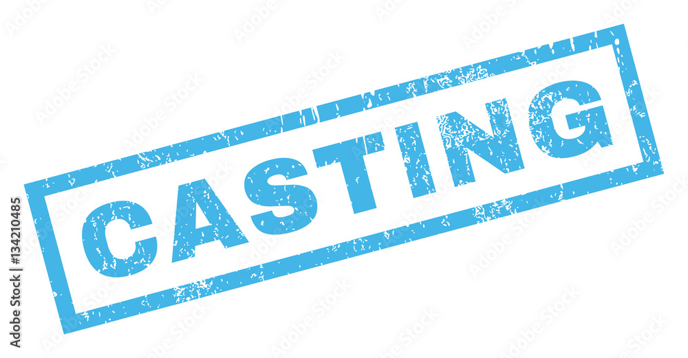 Casting text rubber seal stamp watermark. Caption inside rectangular ...