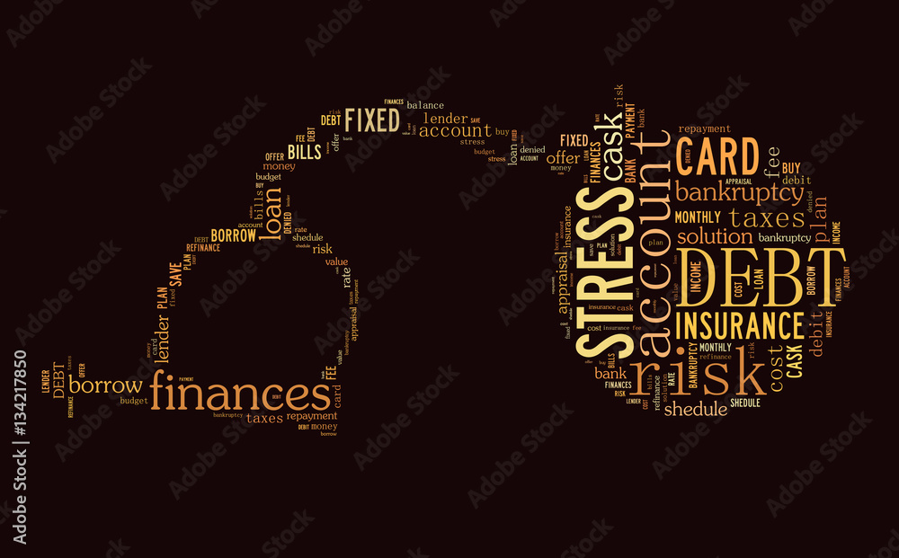 Debt word cloud in the shape of the chain ball Stock Illustration ...