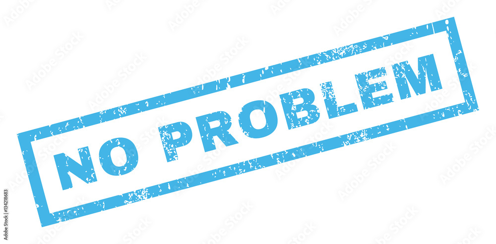 No Problem text rubber seal stamp watermark. Caption inside rectangular ...