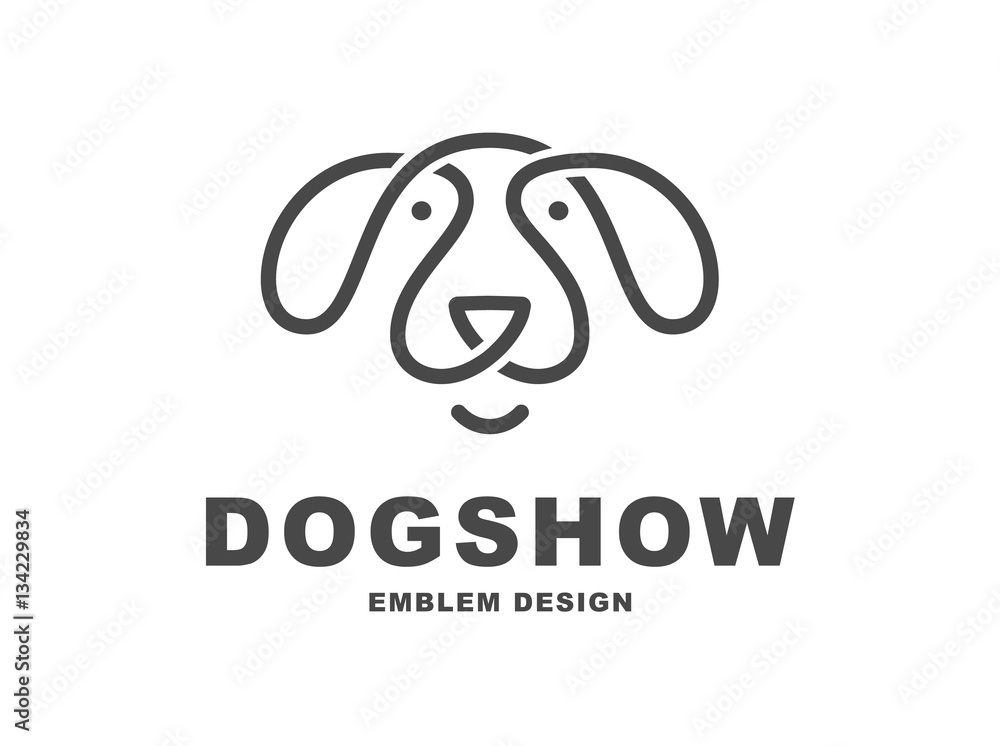 Dog head logo - vector illustration, emblem on white background Stock ...